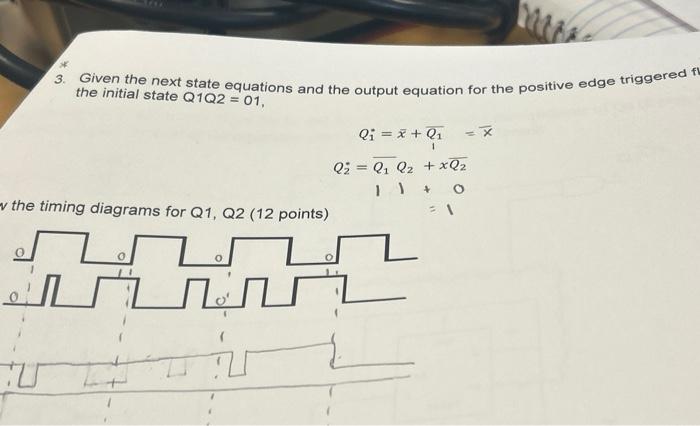 Solved Given the next state equations and the output for the | Chegg.com