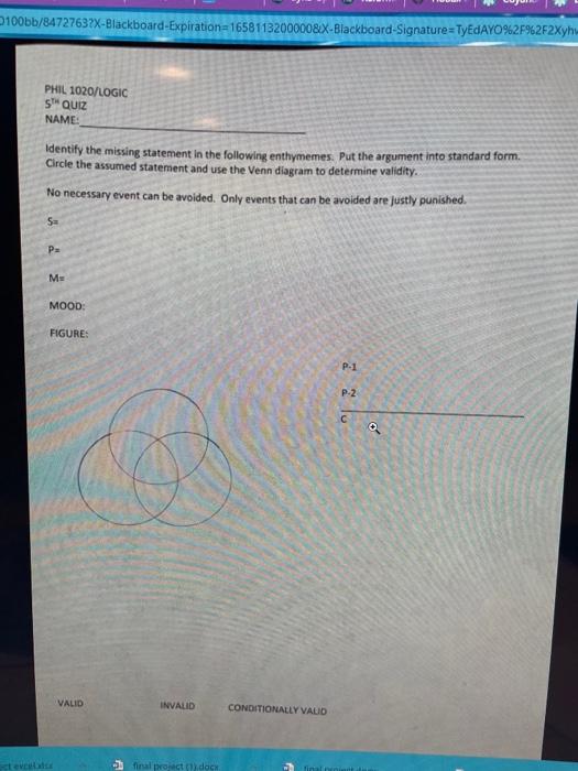 Identify the missing statement in the following | Chegg.com