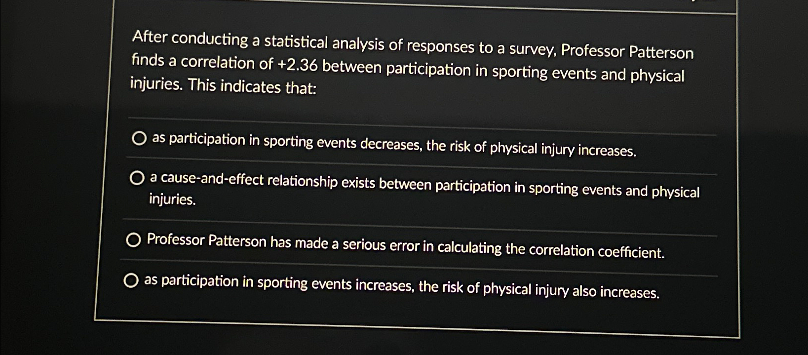 Solved After conducting a statistical analysis of responses | Chegg.com