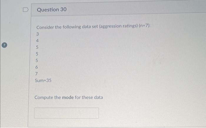 Solved Consider the following data set (aggression ratings) | Chegg.com