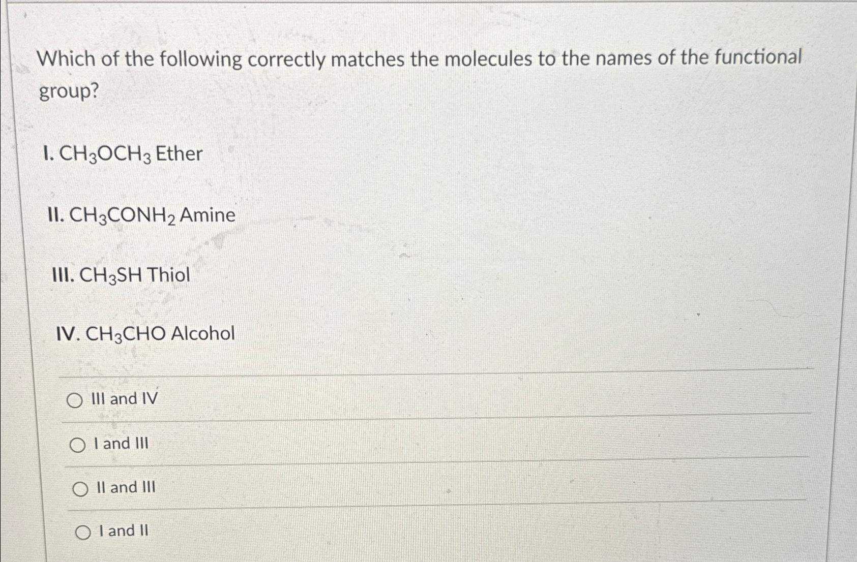 Which of the following correctly matches the | Chegg.com