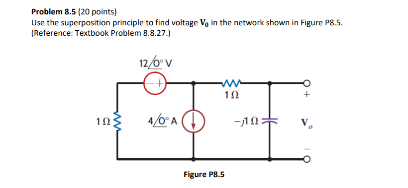 Solved Problem 8.5 (20 ﻿points)Use the superposition | Chegg.com