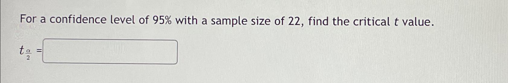 Solved For a confidence level of 95% ﻿with a sample size of | Chegg.com