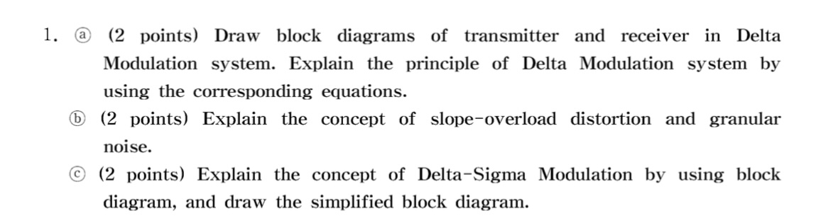 Solved (2 ﻿points) ﻿Draw block diagrams of transmitter and | Chegg.com