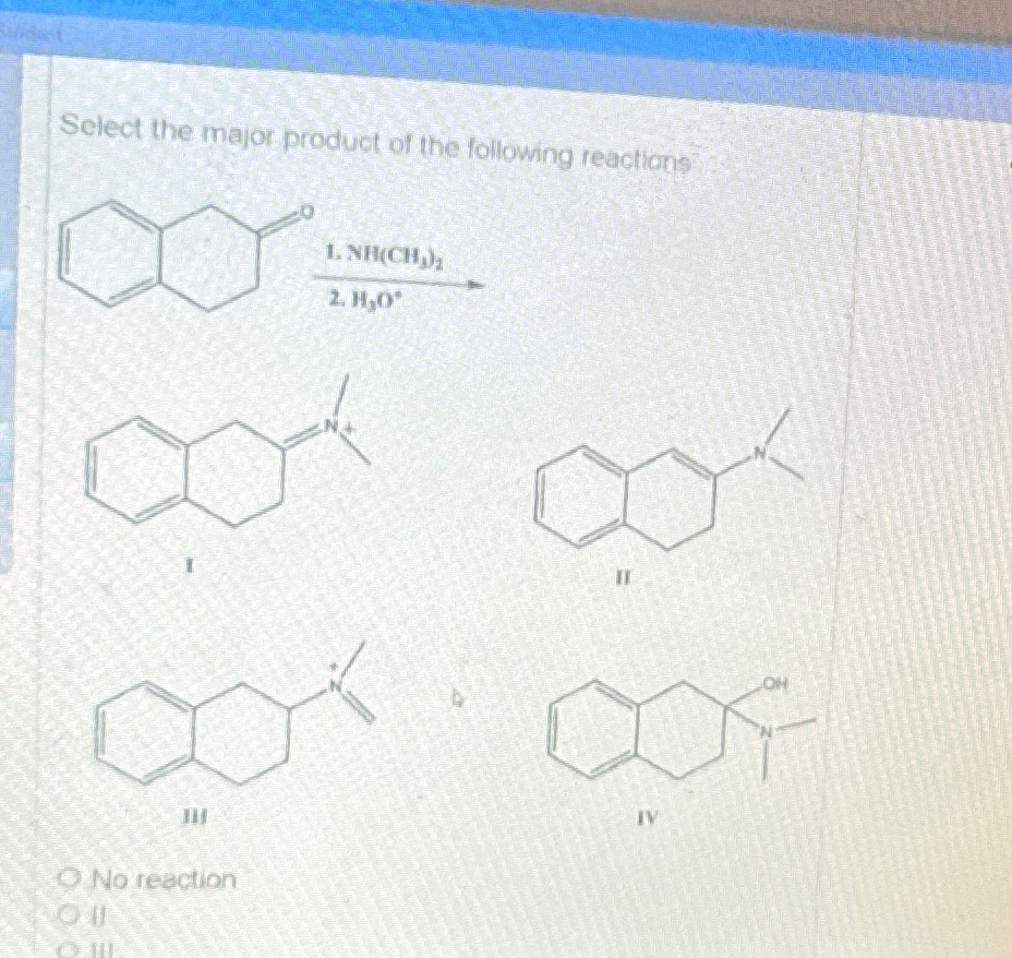 Solved Select the major product of the following reactions? | Chegg.com