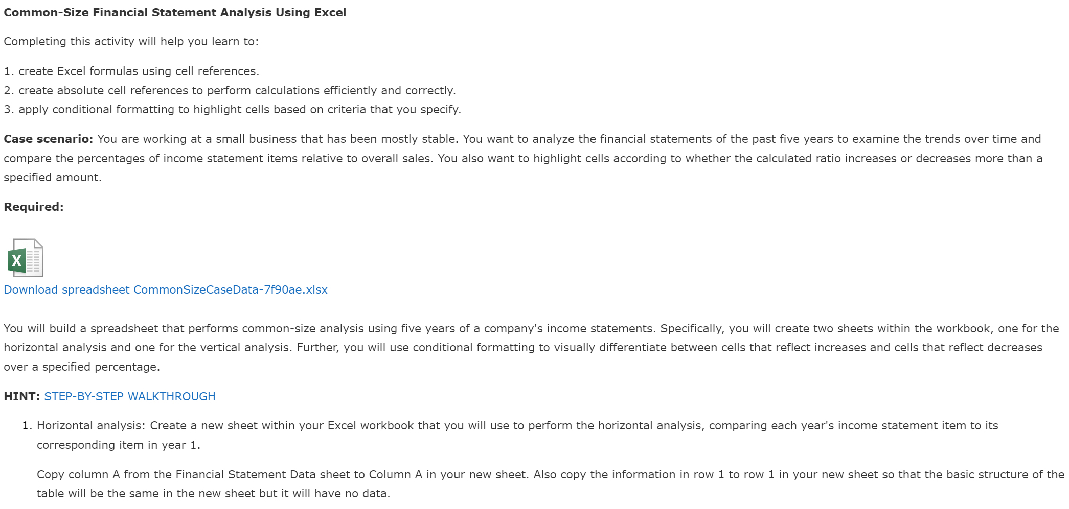 Solved Common-Size Financial Statement Analysis Using | Chegg.com
