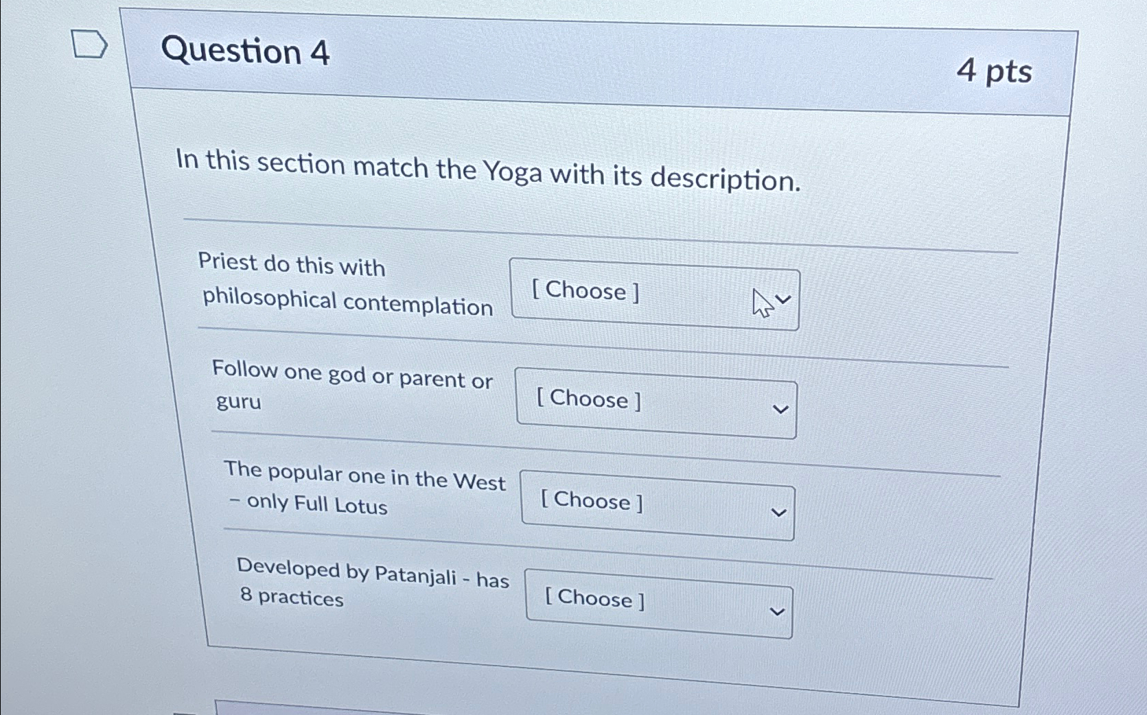 Solved Question 44 ﻿ptsIn this section match the Yoga with | Chegg.com
