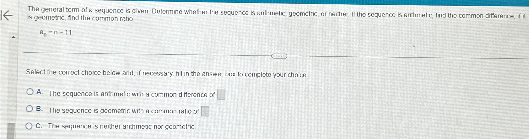Solved The general term of a sequence is given. Determine | Chegg.com