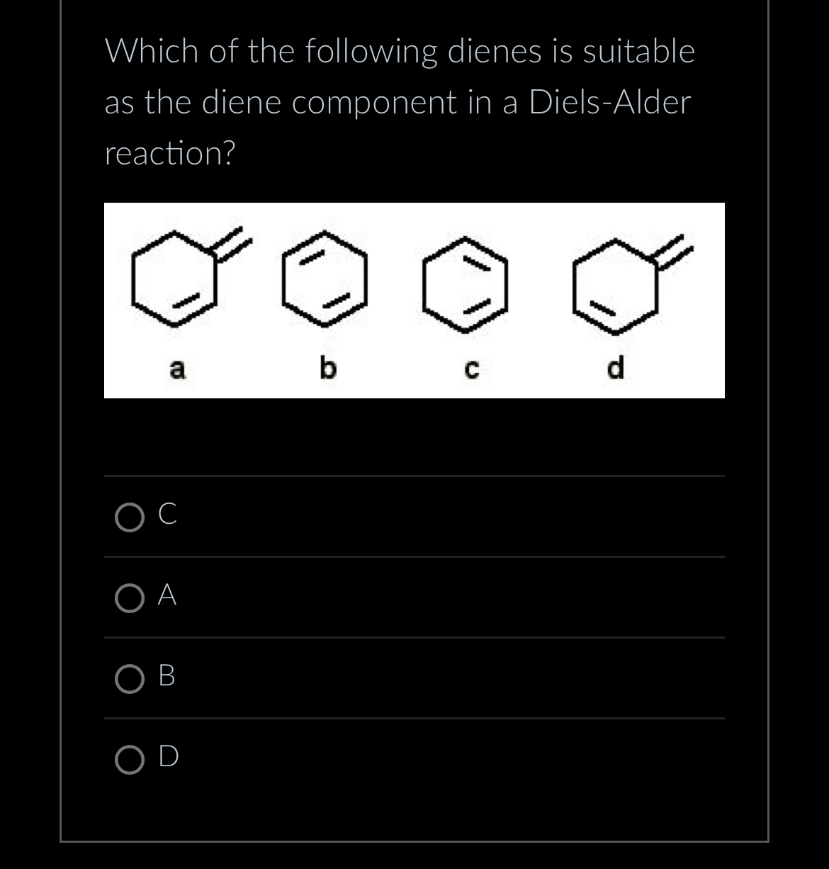 Solved Which of the following dienes is suitable as the | Chegg.com