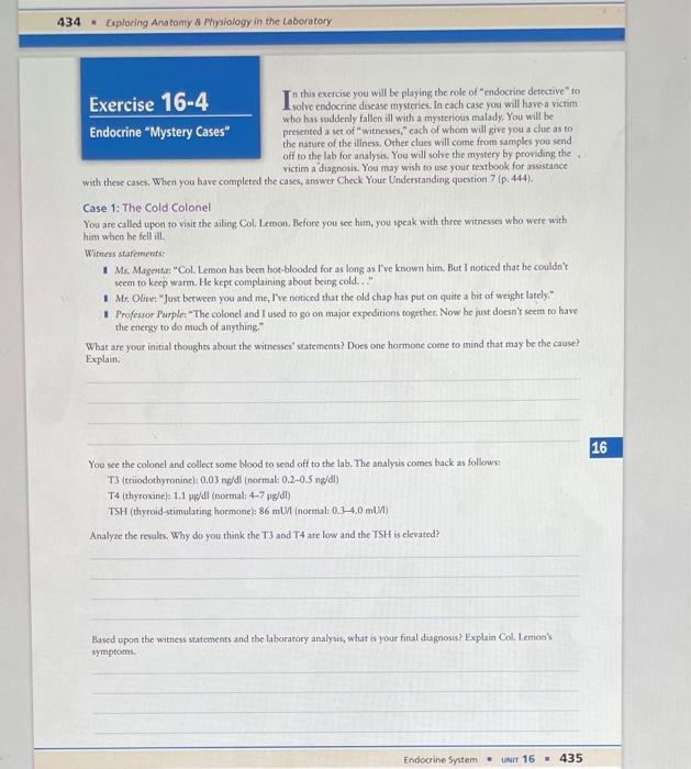 Solved 434 - Exploring Anatomy & Physiology in the | Chegg.com