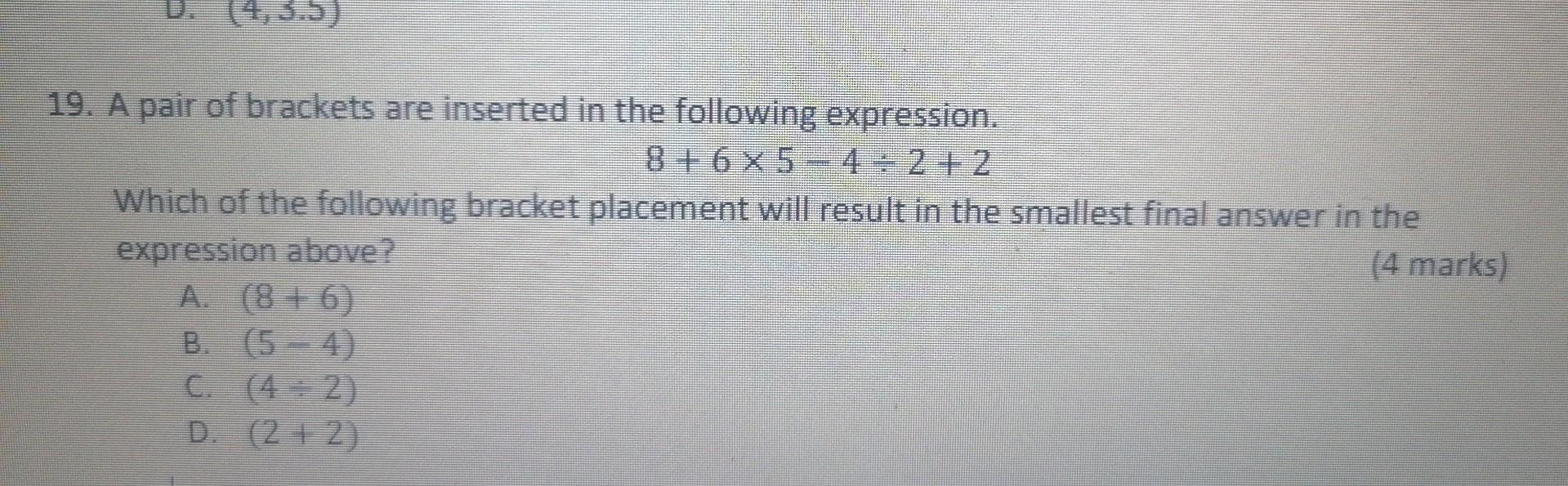 Solved 9. A pair of brackets are inserted in the following | Chegg.com