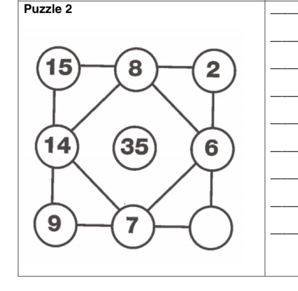 Solved Puzzle 2Which number replace the quetion mark | Chegg.com