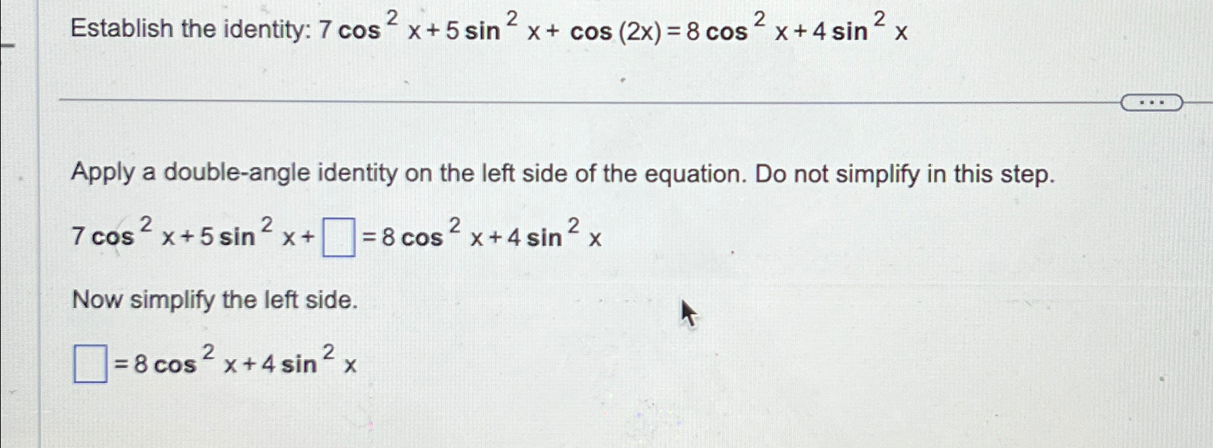 Solved Establish the identity: | Chegg.com
