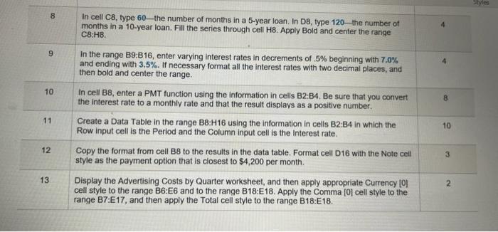 Solved 8 In cell c8, type 60 - the number of months in a 5 | Chegg.com