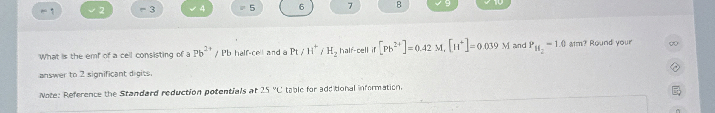 Solved What is the emf of a cell consisting of a Pb2+Pb | Chegg.com
