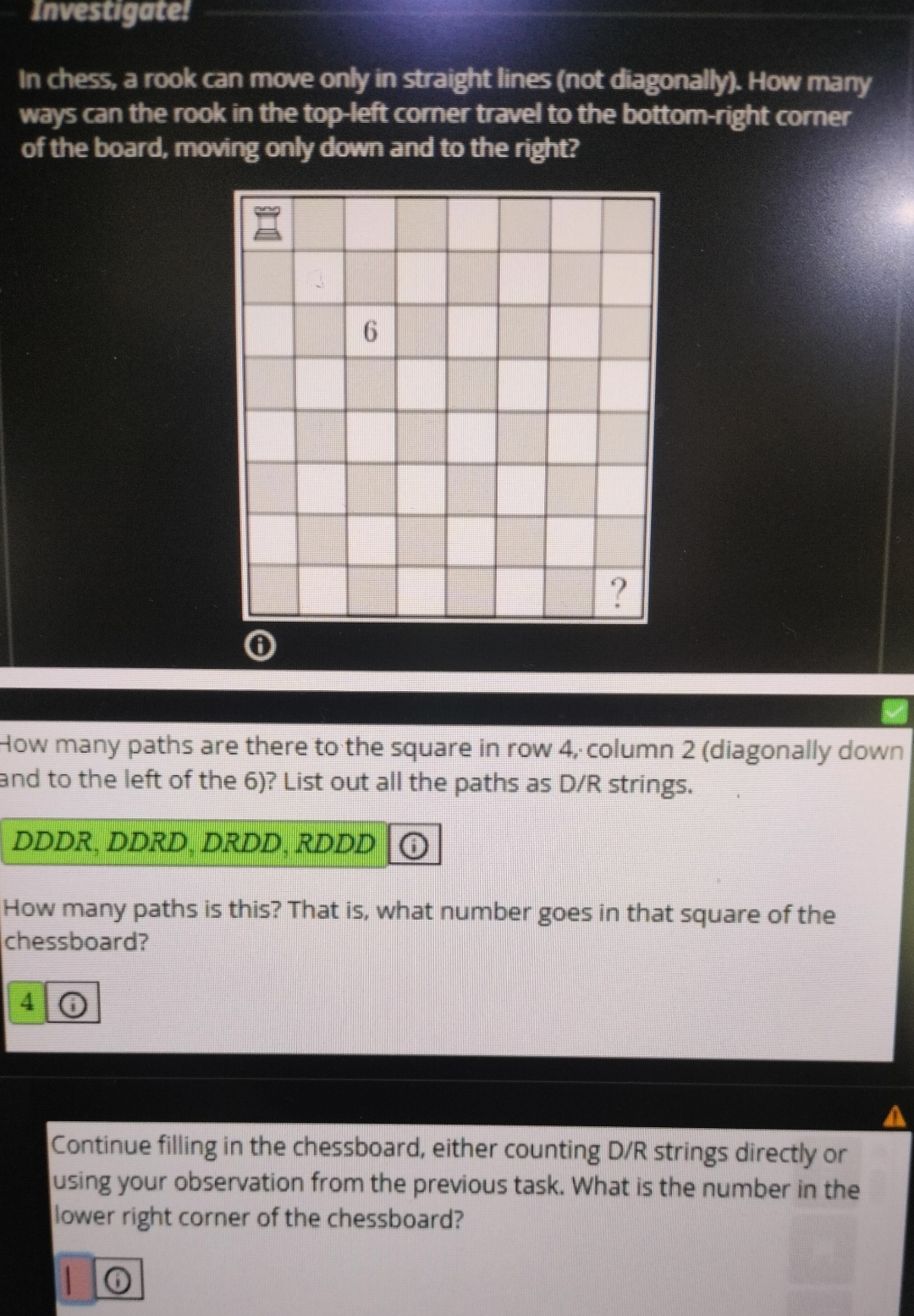 Solved Investigate!In chess, a rook can move only in | Chegg.com