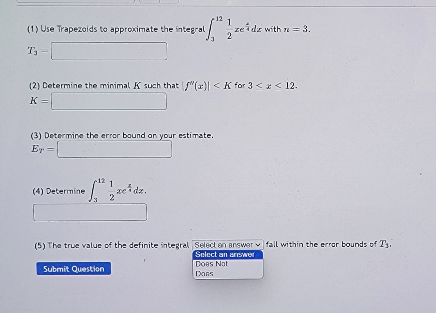 Solved (1) ﻿Use Trapezoids to approximate the integral | Chegg.com