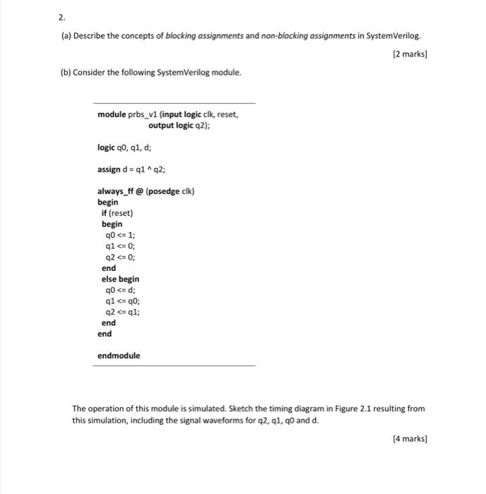 Solved 2 A Describe The Concepts Of Blocking Assignments