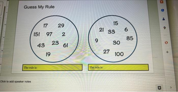 Solved Guess My Rule Click to add speaker notes | Chegg.com