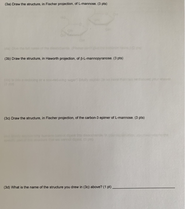 Solved (3a) Draw the structure, in Fischer projection, of | Chegg.com