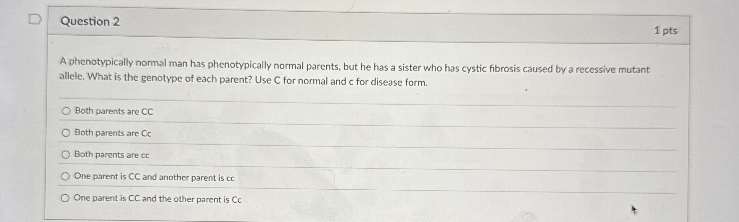 Solved Question 21 ﻿ptsA phenotypically normal man has | Chegg.com