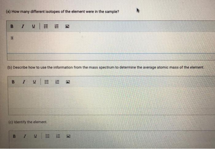 Solved A sample of a pure element is analyzed using a mass | Chegg.com