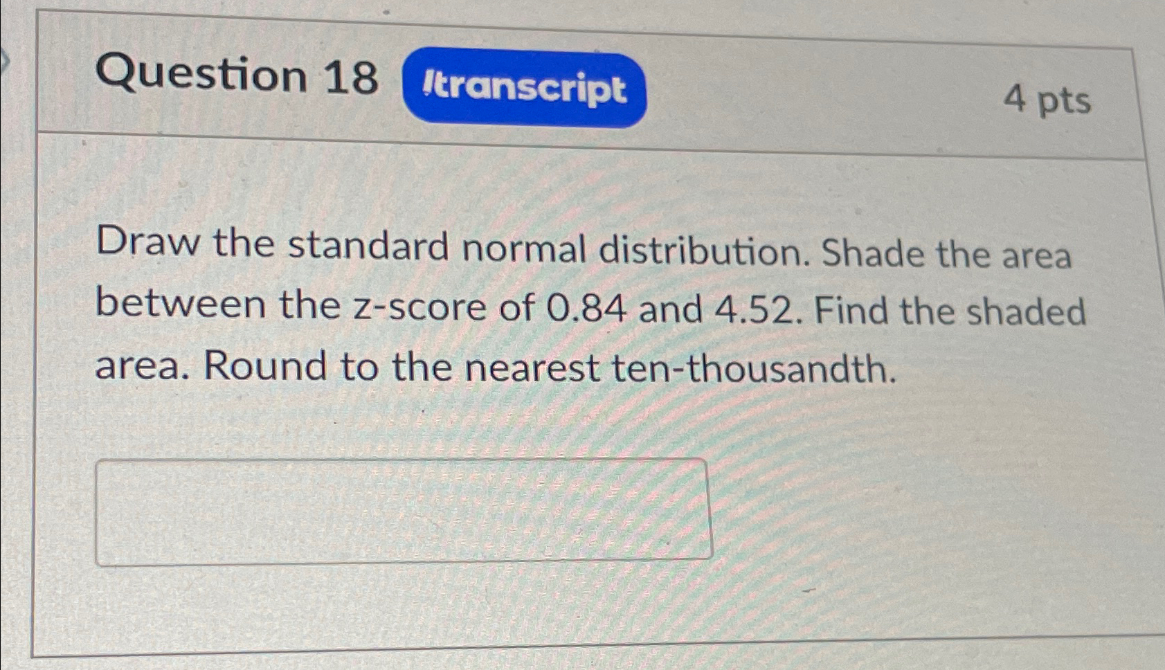 Solved Question 18 ﻿Draw the standard normal distribution. | Chegg.com