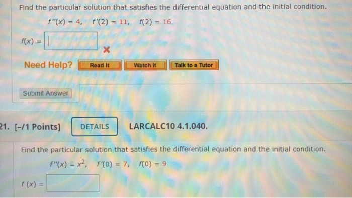 Solved Find the particular solution that satisfies the | Chegg.com