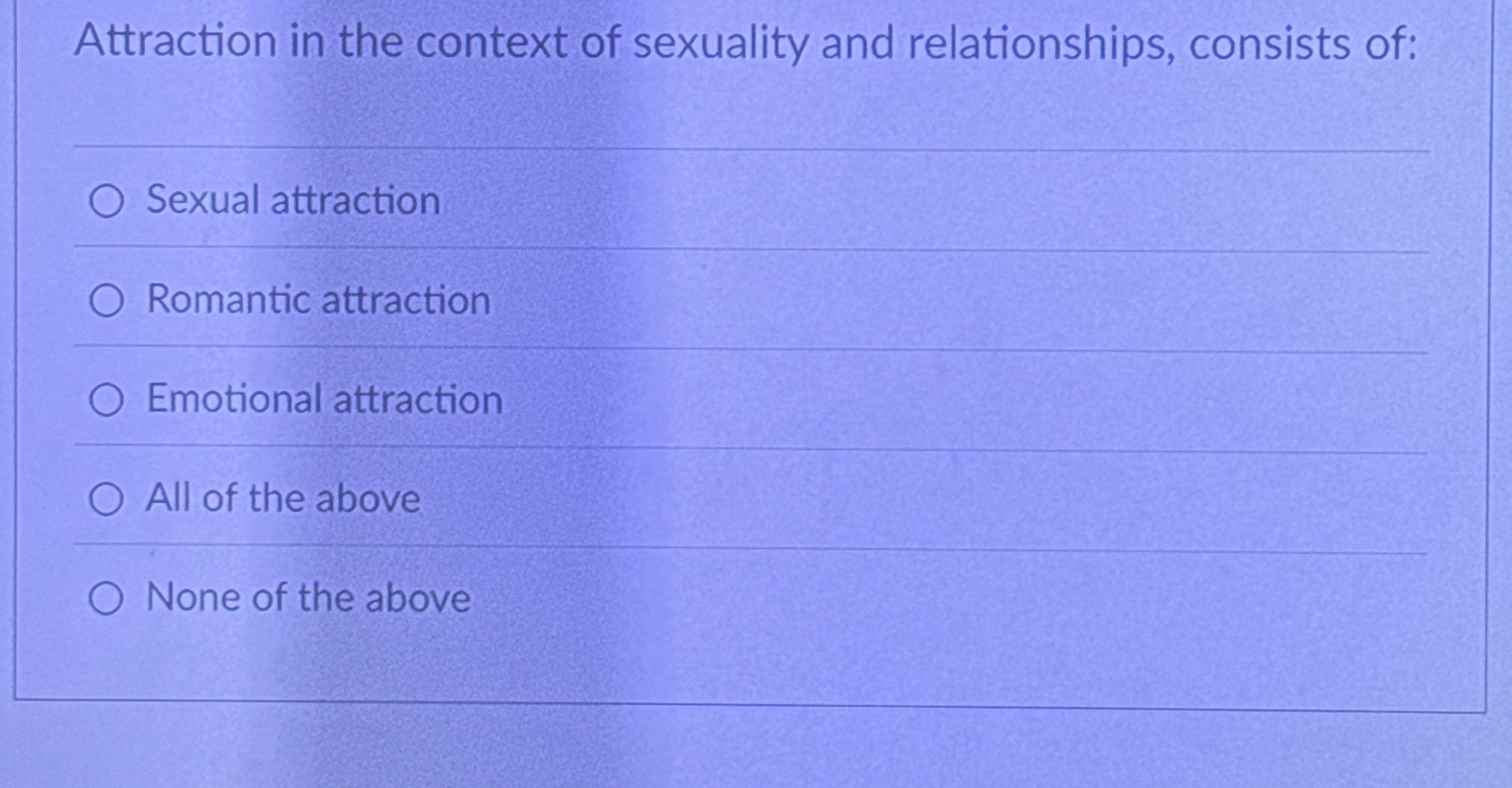 Solved Attraction in the context of sexuality and | Chegg.com