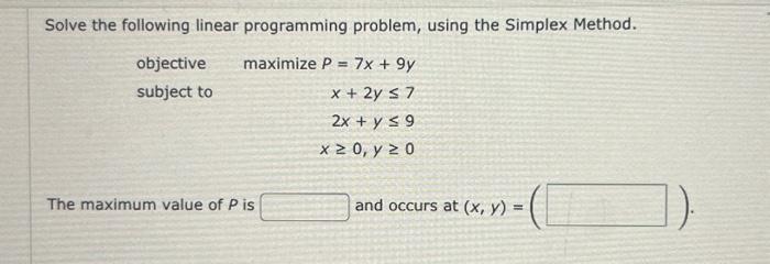 Solved Solve the following linear programming problem, using | Chegg.com