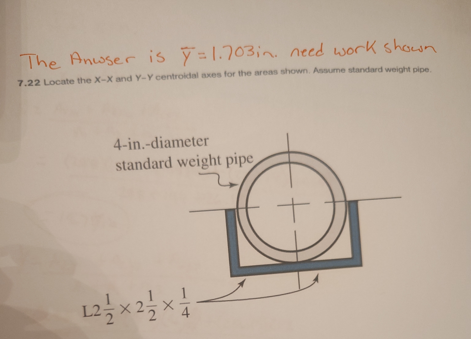 The Anwser is ?bar (y)=1.703 ﻿in need work shown 7.22 | Chegg.com