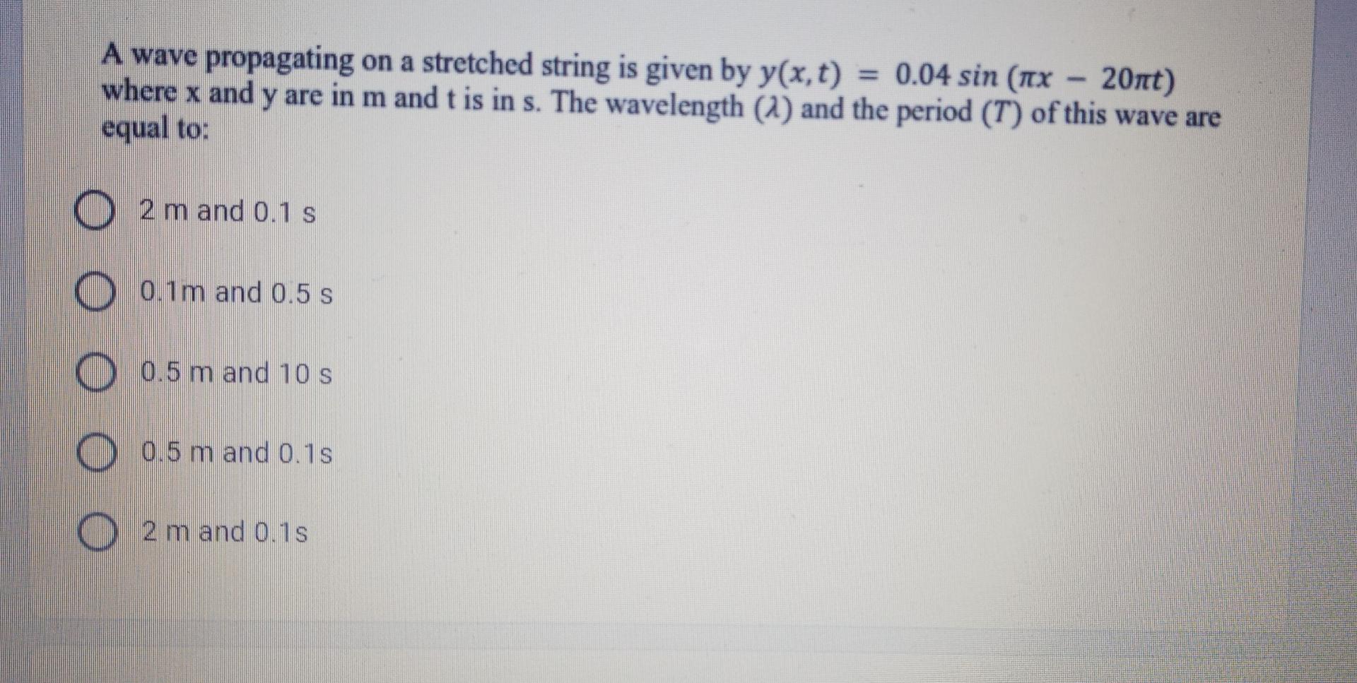 Solved A wave propagating on a stretched string is given by | Chegg.com
