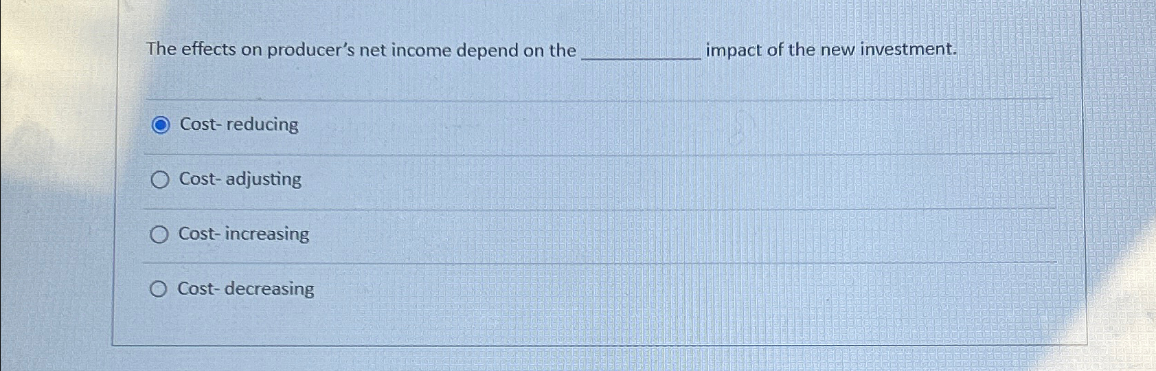 Solved The effects on producer's net income depend on the | Chegg.com