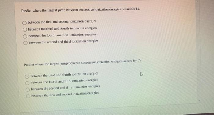 Solved Predict where the largest jump between successive | Chegg.com