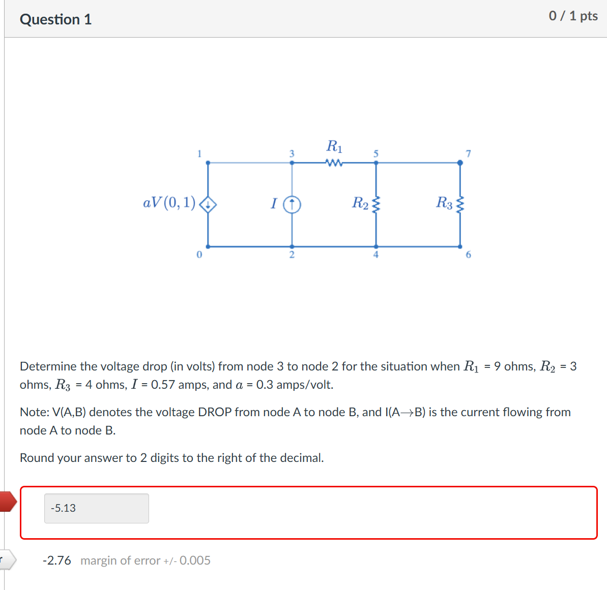 Question 1Determine the voltage drop (in ﻿volts) | Chegg.com