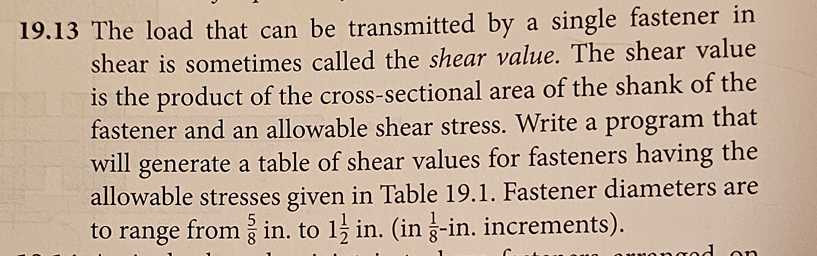Solved 19.13 ﻿The load that can be transmitted by a single | Chegg.com