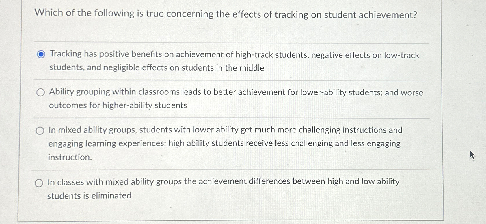 Solved Which of the following is true concerning the effects | Chegg.com