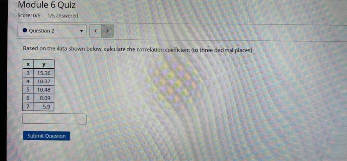 Solved Module 6 Quiz Score: 0/5 1/5 answered Question 2 | Chegg.com