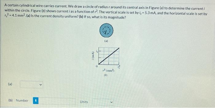 Solved A certain cylindrical wire carries current. We draw a | Chegg.com