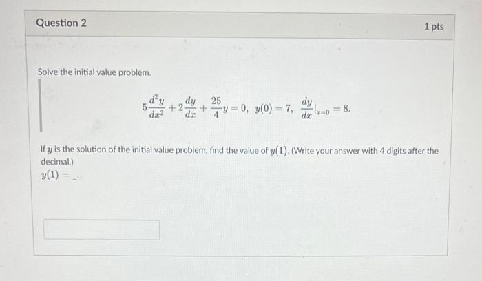 Solved Solve the initial value problem. | Chegg.com