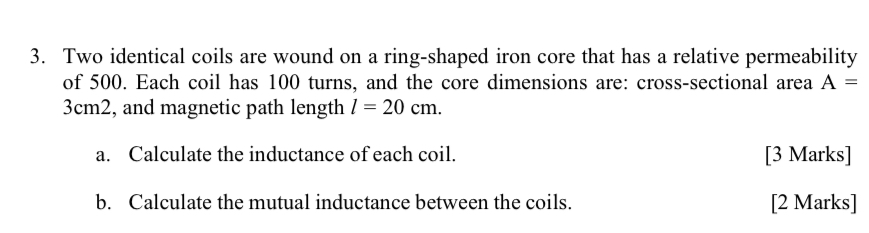 Solved Two identical coils are wound on a ring-shaped iron | Chegg.com
