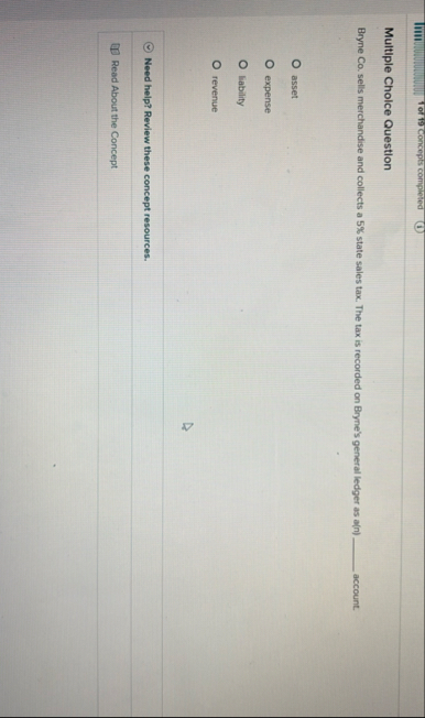 Solved Tor 79 ﻿Concepts completedMultiple Choice | Chegg.com