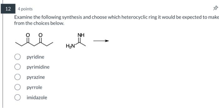 Solved 4 points Examine the following synthesis and choose | Chegg.com
