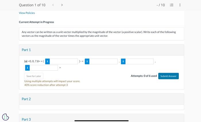 Solved Any vector can be written as a unit vector multiplied | Chegg.com