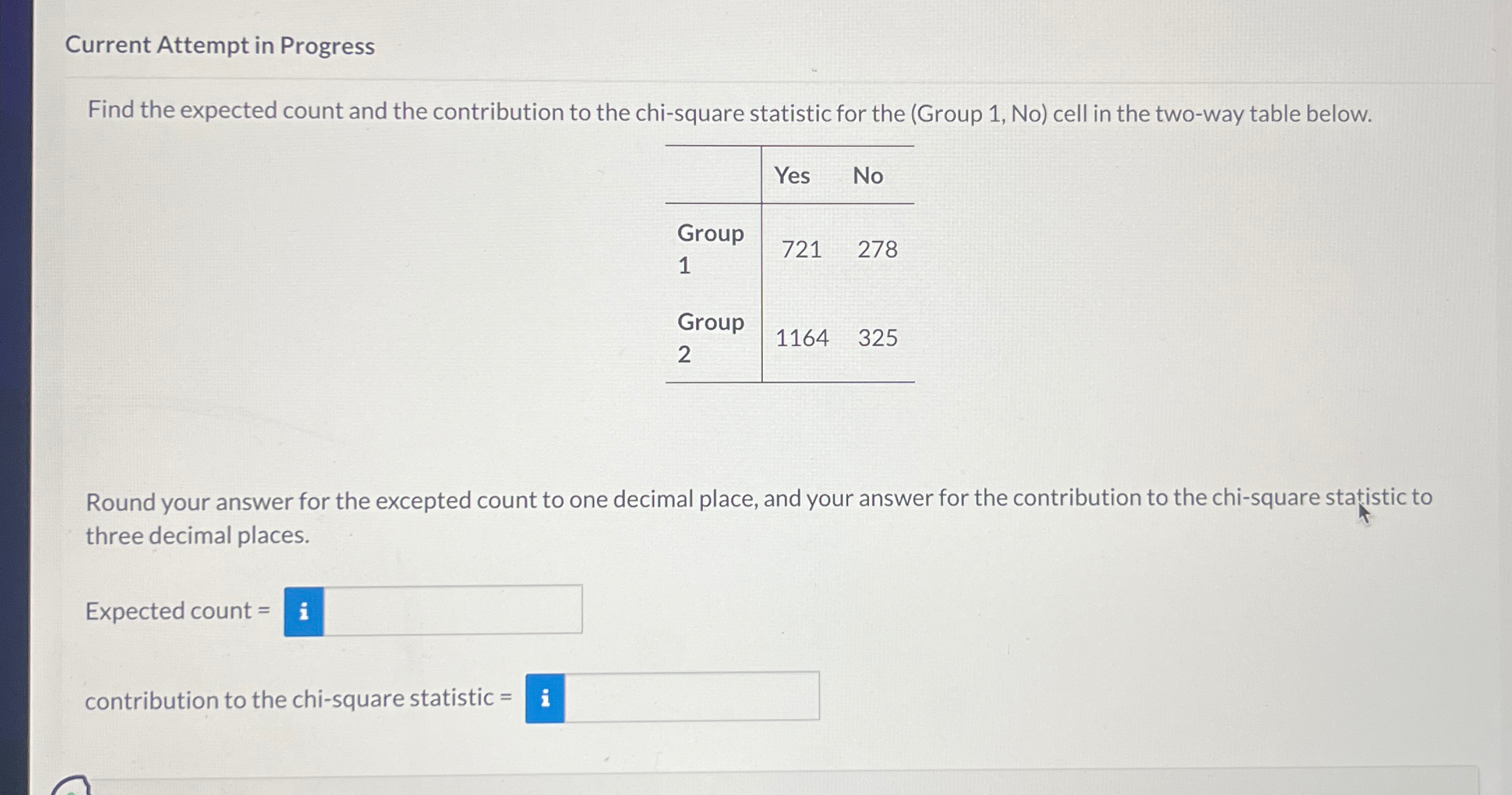 Solved Current Attempt in ProgressFind the expected count | Chegg.com