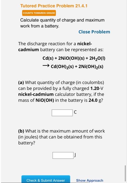 Solved Tutored Practice Problem 21.4.1 Calculate quantity of | Chegg.com