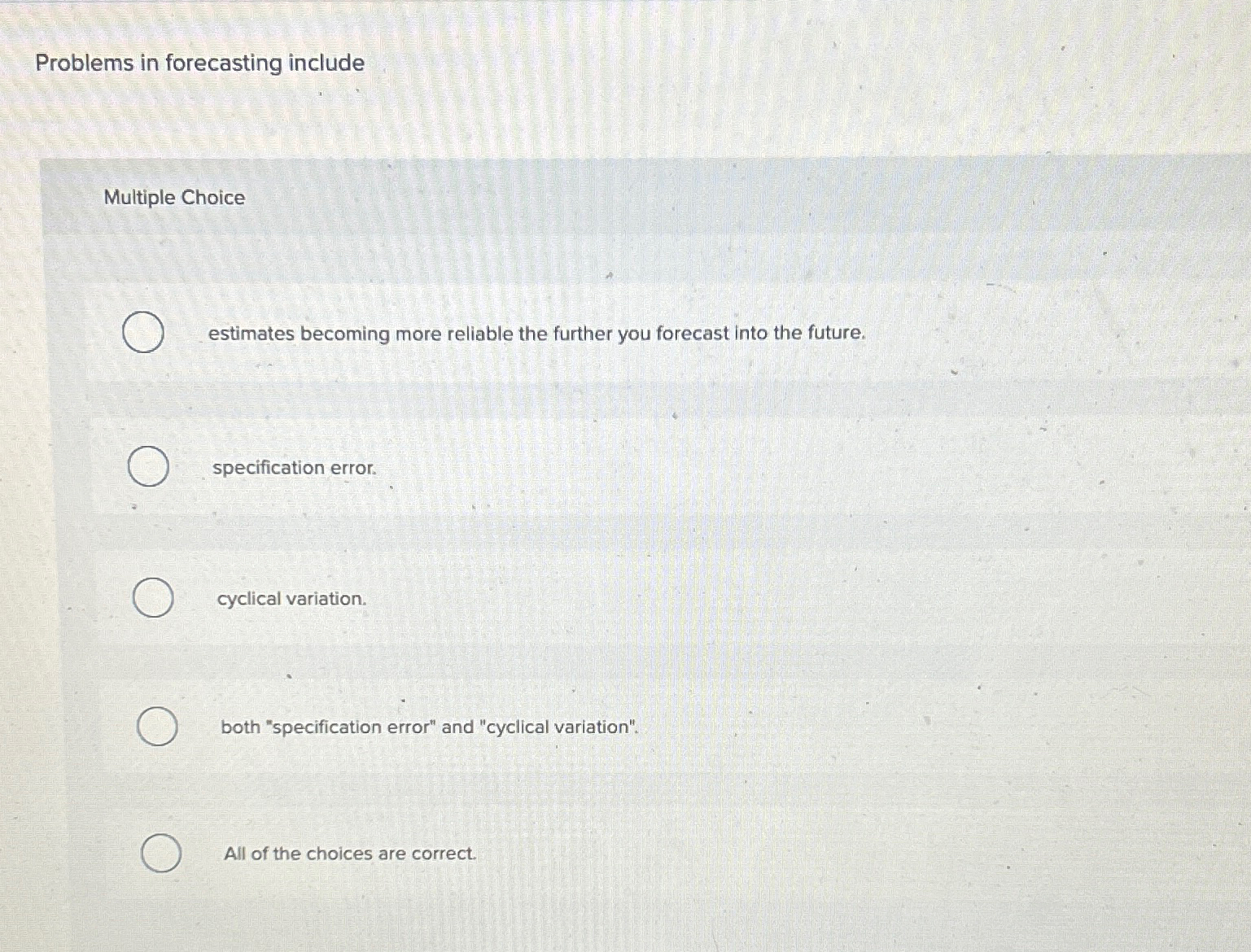 Solved Problems in forecasting includeMultiple | Chegg.com