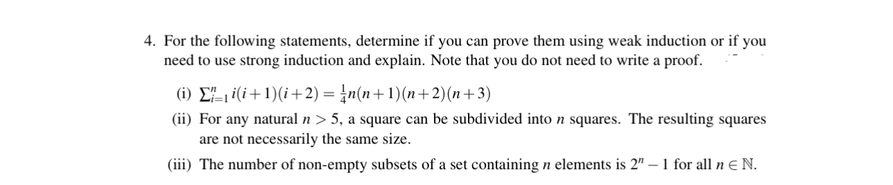 Solved For the following statements, determine if you can | Chegg.com