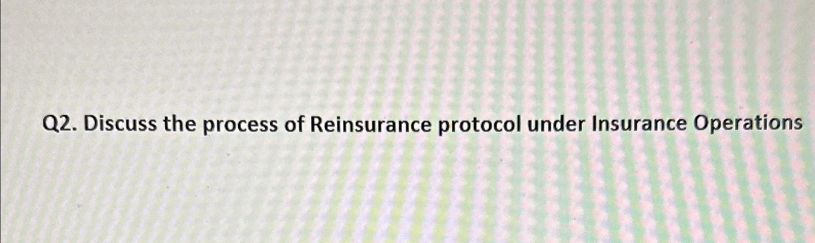 Solved Q2. ﻿Discuss the process of Reinsurance protocol | Chegg.com