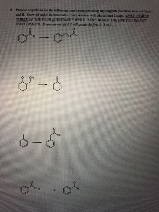 Solved Propose a synthesis for the following transformations | Chegg.com